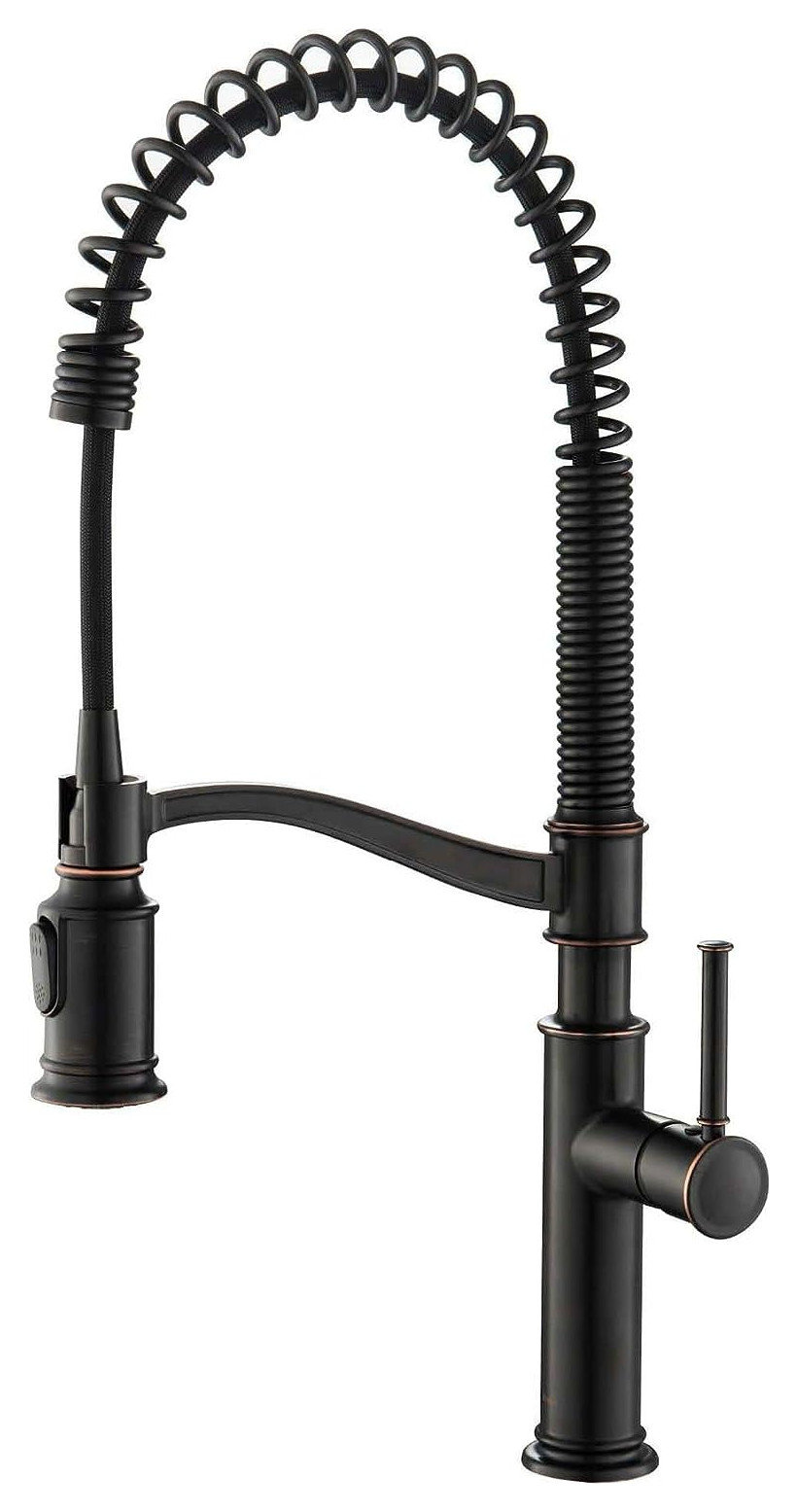 Industrial Kitchen Faucet, High Arched Design & Pull Sprayer, Oil ...