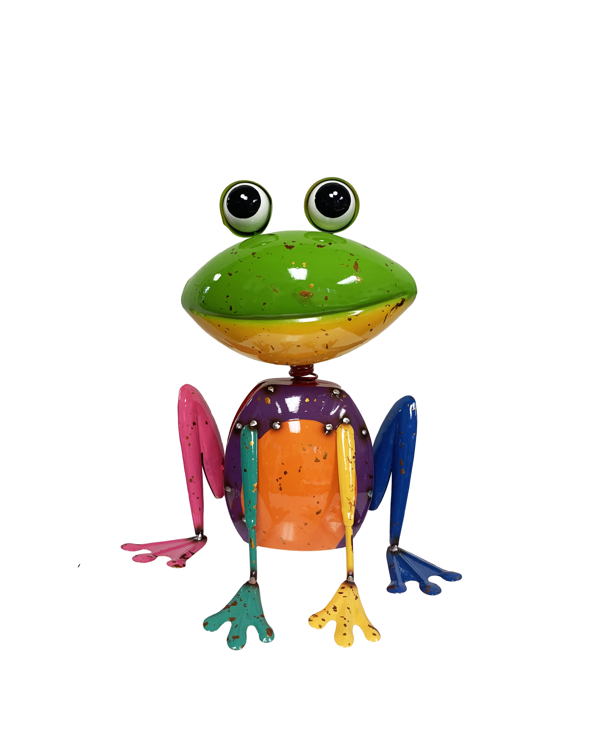 Colorful Green Frog Garden Statue Outdoor Patio Sculpture Yard Art ...