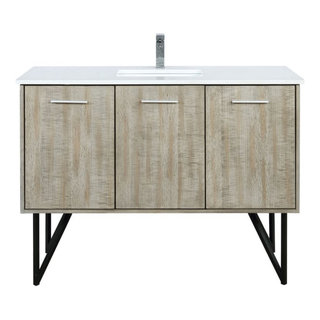 Lexora Home Lancy 24" Single Quartz Top Bathroom Vanity with Rose Gold ...