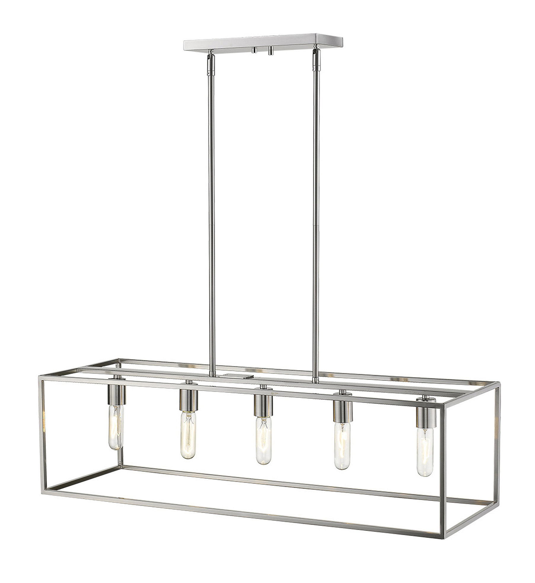 Cobar 5-Light Satin Nickel Island Pendant - Transitional - Kitchen ...