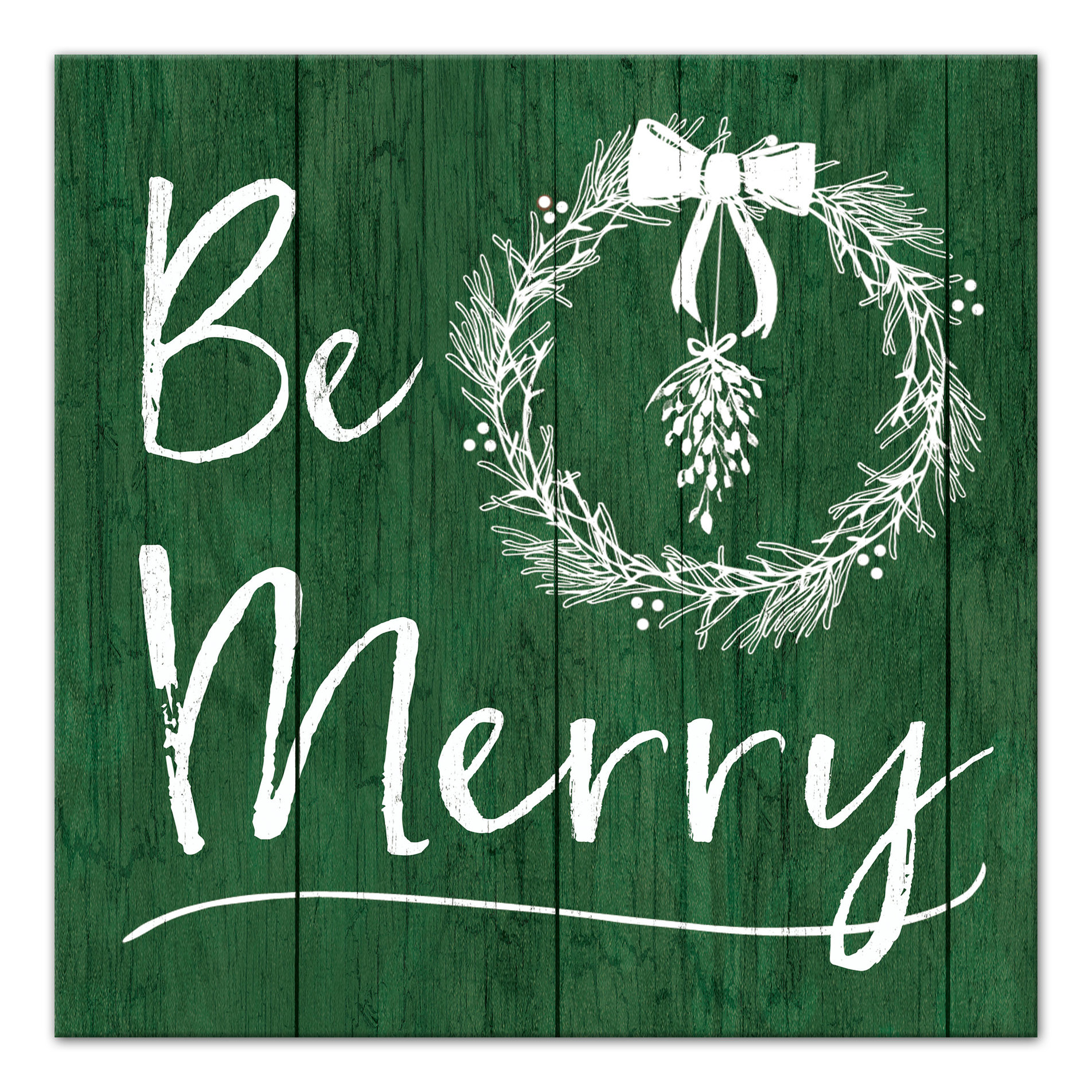 Be Merry Canvas Wall Art, 16"x16", 16"x16" - Contemporary - Prints And ...