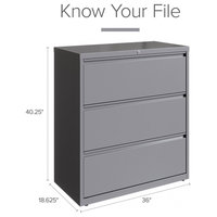 Hirsh 36" Wide 3 Drawer Metal Lateral File Cabinet Arctic Silver 2 ...