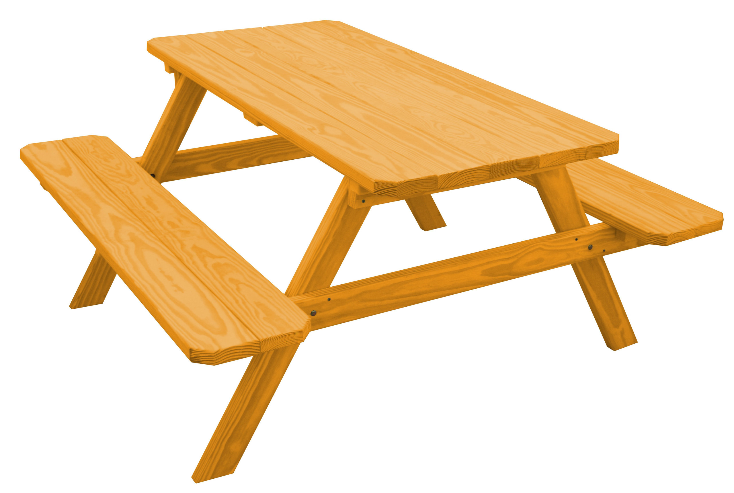 Cedar Table with Attached Benches, 5 Foot - Transitional - Outdoor ...