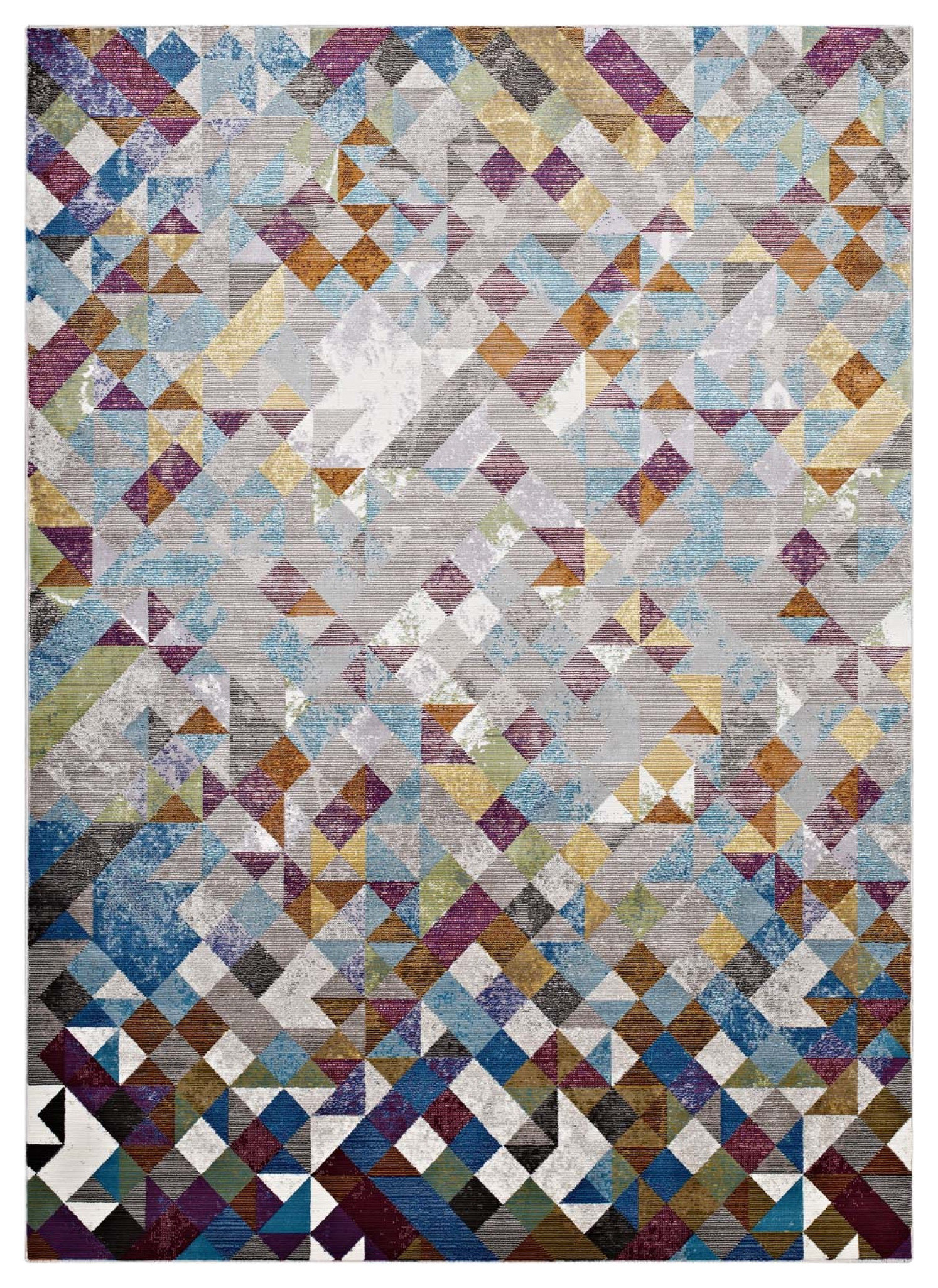 Lavendula Triangle Mosaic Area Rug - Geometric Design Durable ...