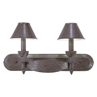 2-Light Prairie Rock and Gold Bath and Vanity - Traditional - Bathroom ...