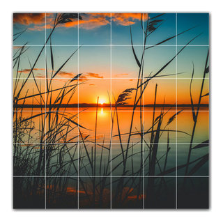 Sunset Ceramic Tile Wall Mural HZ500988, 48" Wide x 48" High ...