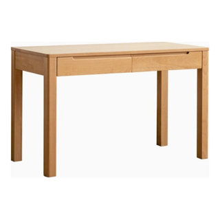 Beech Solid Wood Study Computer Office Desk - Transitional - Desks And ...