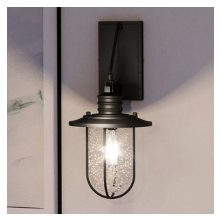 Luxury Nautical Wall Sconce, Matte Black, UEX2281 - Beach Style - Wall ...