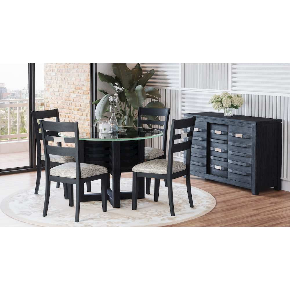 Altamonte Contemporary 48 Round Dining Table with Glass Top ...