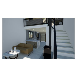 Modern Rental Cabin - Modern - Family Room - Calgary - by Venly Design ...