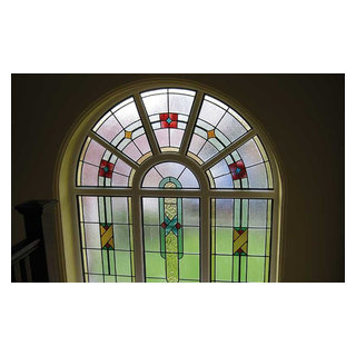 Arched Stained Glass Timber Window - Transitional - Manchester - by ...