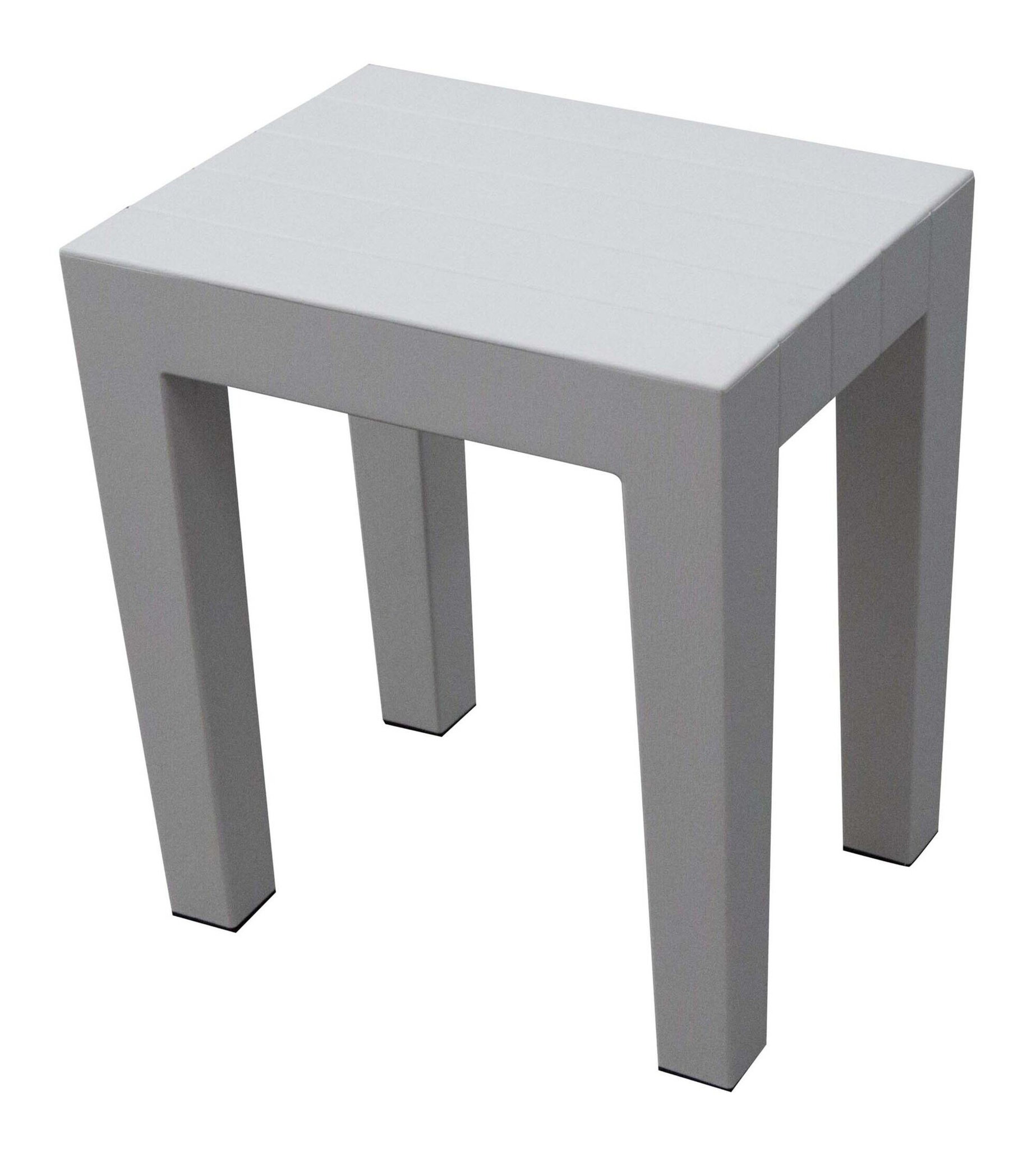 Set of Two Macizo White 15" Premium Plastic Shower or Outdoor Benches ...