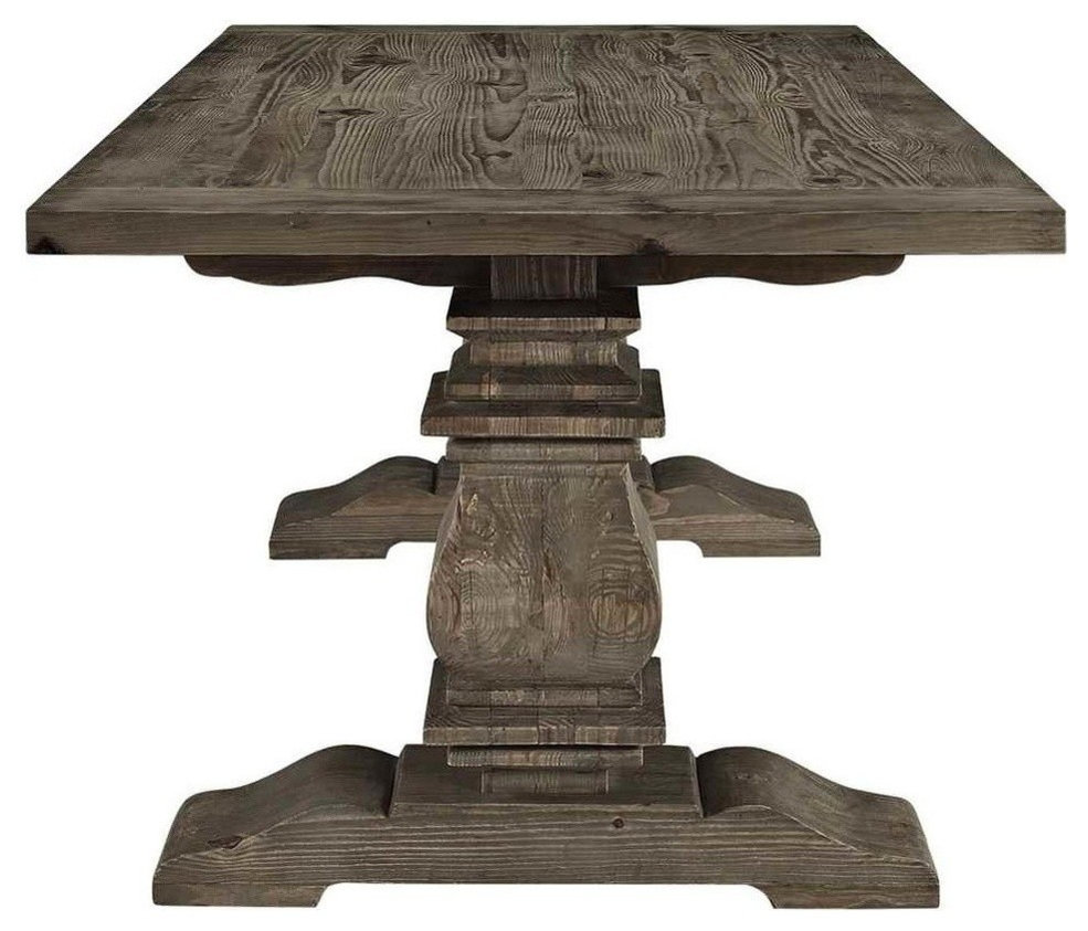 Modern Brown Column Rectangle Wood Dining Table, 78.5"Lx39.5"Wx30"H ...