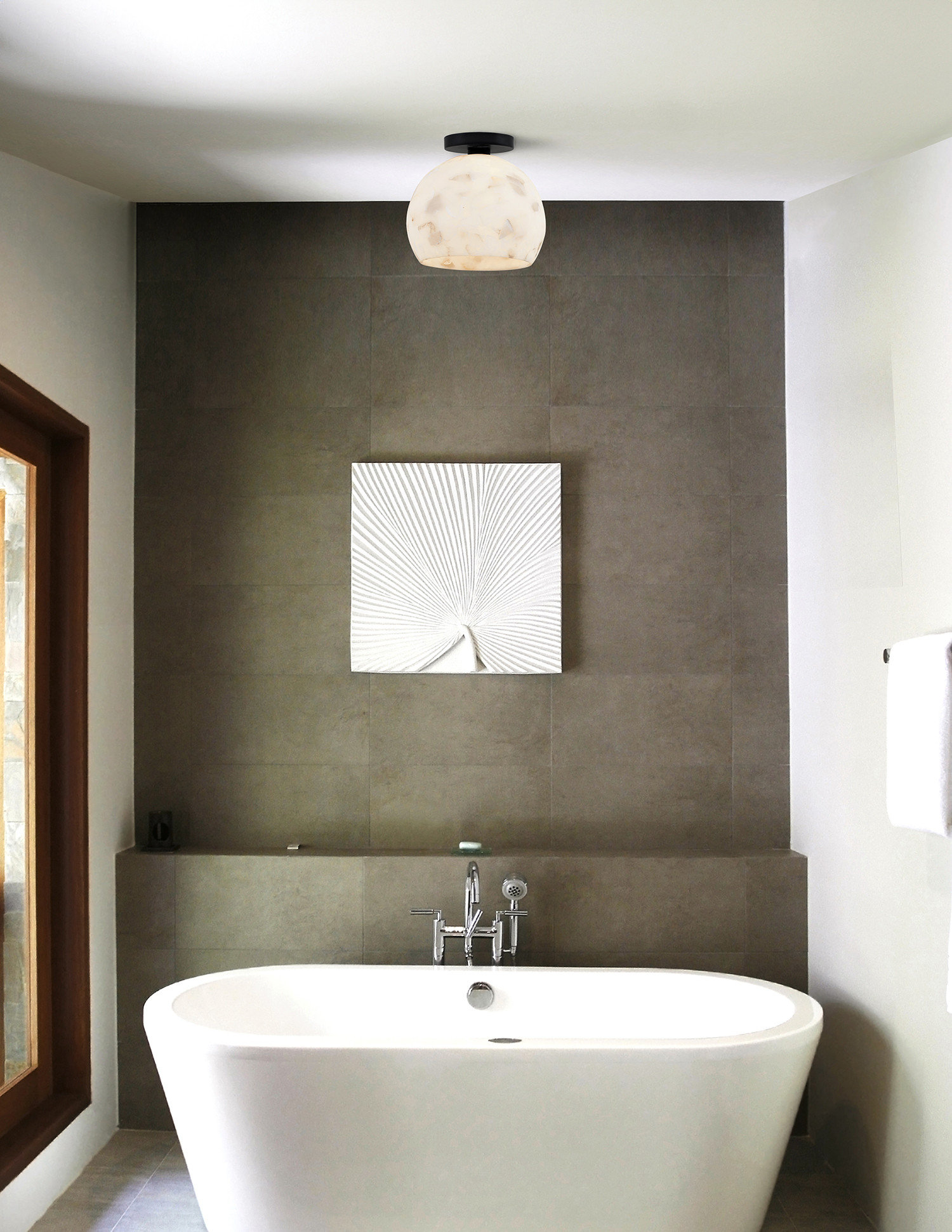 Alabaster Rocks! Globe Medium Semi-Flush - Transitional - Flush-mount ...