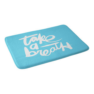 Kal Barteski Take Blue Memory Foam Bath Mat, 17"x24" - Contemporary ...