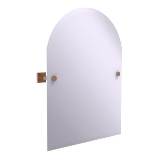 Montero Contemporary Frameless Arched Top Tilt Mirror With Beveled Edge ...