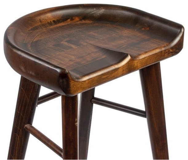 Maple Tractor Stool (Set Of 2) - Midcentury - Bar Stools And Counter ...