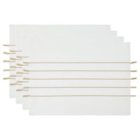 White/Stone Stripe Tassel Table Runner 14X108 - Kitchen And Table ...