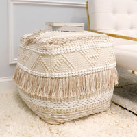 Pasargad Home Grand Canyon Premium Cotton Pouf, Beige - Scandinavian - Floor Pillows And Poufs ...