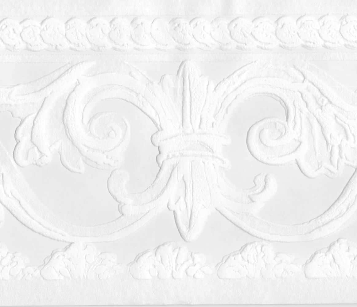 Paintable Wallpaper Border Vintage Victorian White 5.25"x15 ...