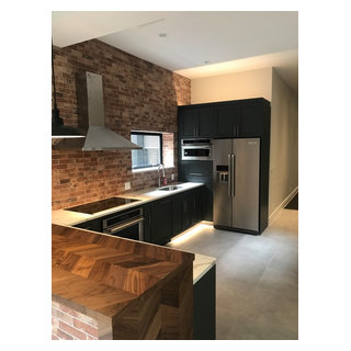 Navy Blue / Brick Modern Kitchen - Modern - Kitchen - New York - by NYC ...