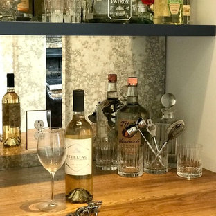 75 Beautiful Transitional Home Bar With Beaded Inset Cabinets Pictures ...