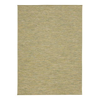Machine Woven Fabric Rug with Textured Details, Medium, Green ...