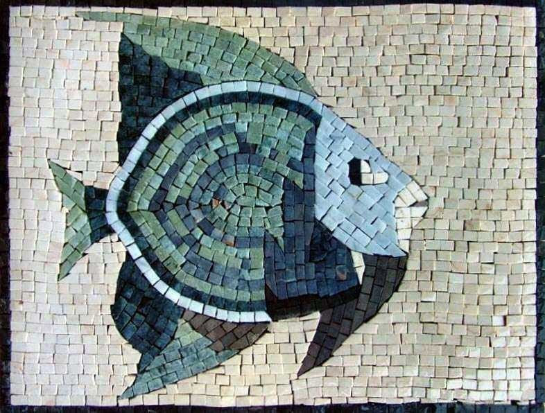Fish Mosaic Mural, 24" x 18" - Beach Style - Tile Murals - by Mozaico ...