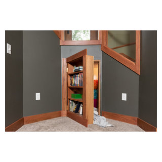 Basement Remodel with Secret Door - Traditional - Basement - Other - by ...