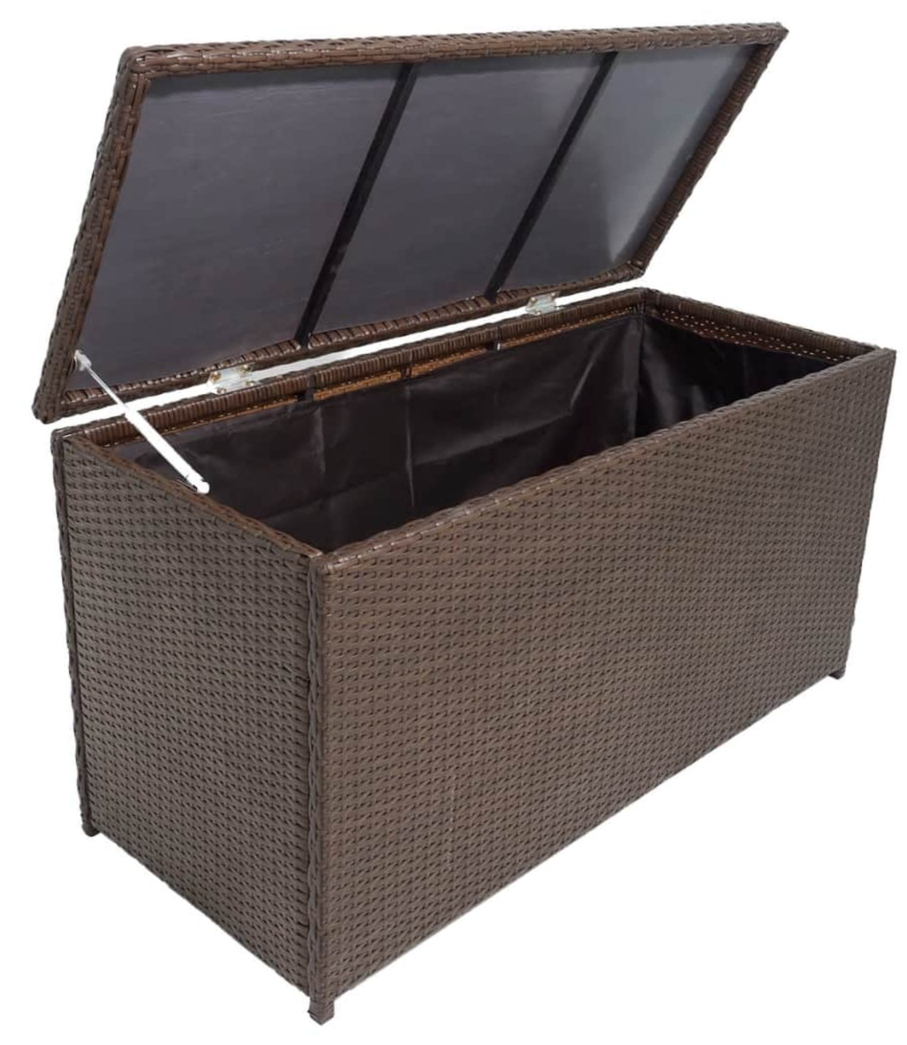 vidaXL Garden Storage Box Brown 47.2"x19.7"x23.6" Poly Rattan ...