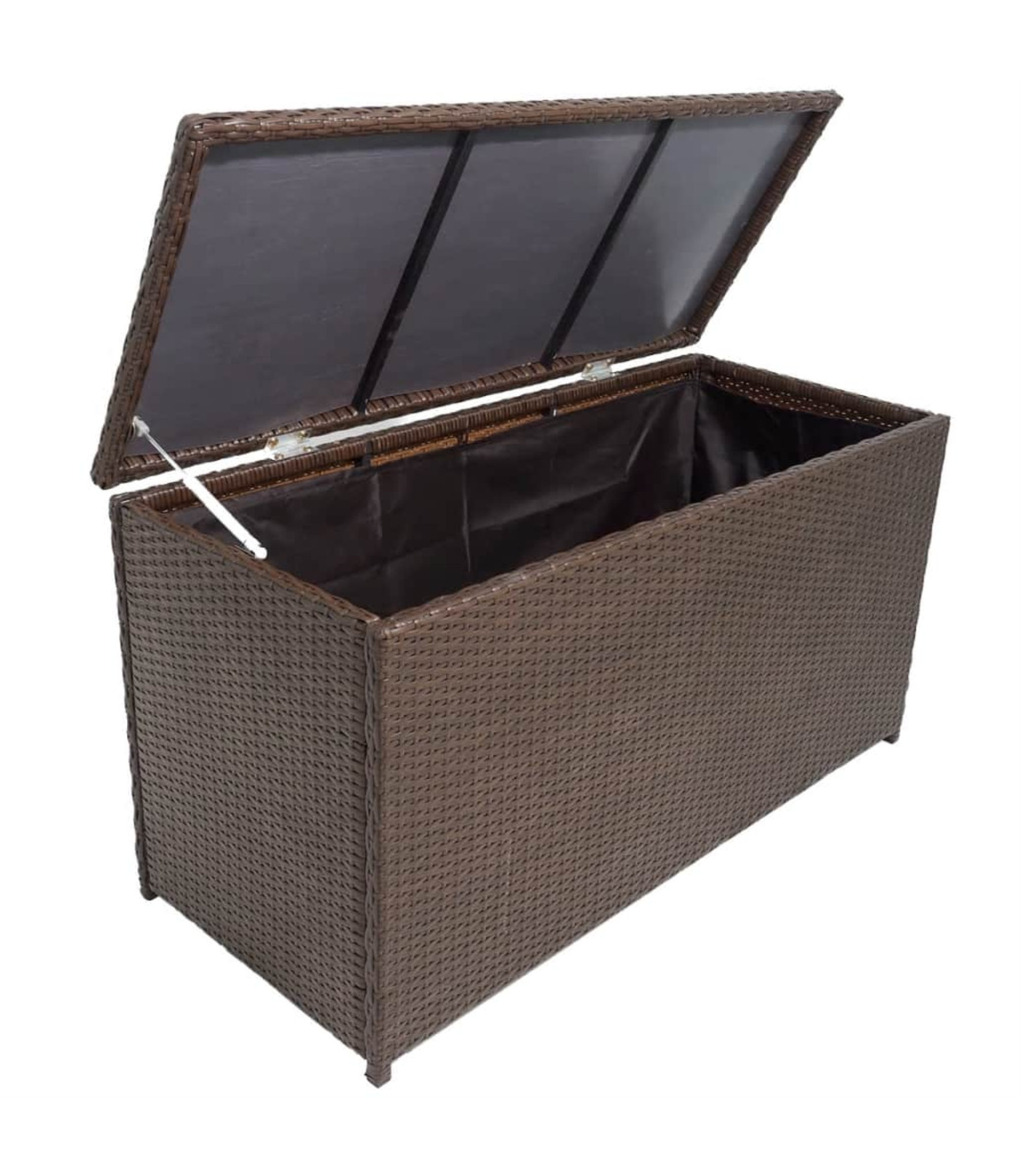 vidaXL Garden Storage Box Brown 47.2"x19.7"x23.6" Poly Rattan ...