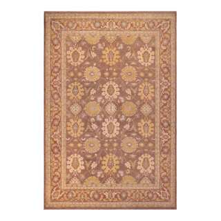 Classic Ziegler Carri Brown Beige Hand-Knotted Wool Rug - 9'3'' x 12'7 ...