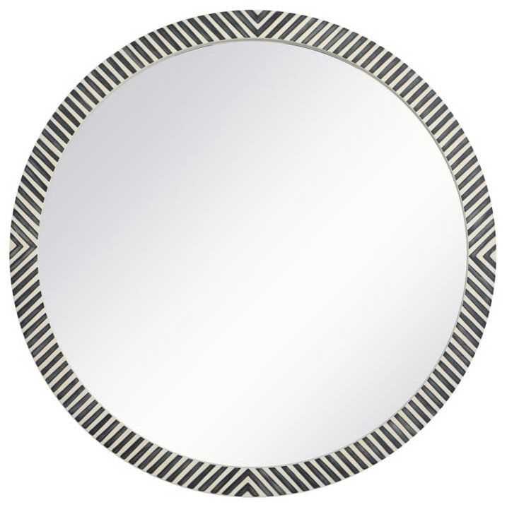 Elegant MR54848 Round Mirror 48", Chevron - Contemporary - Wall Mirrors ...