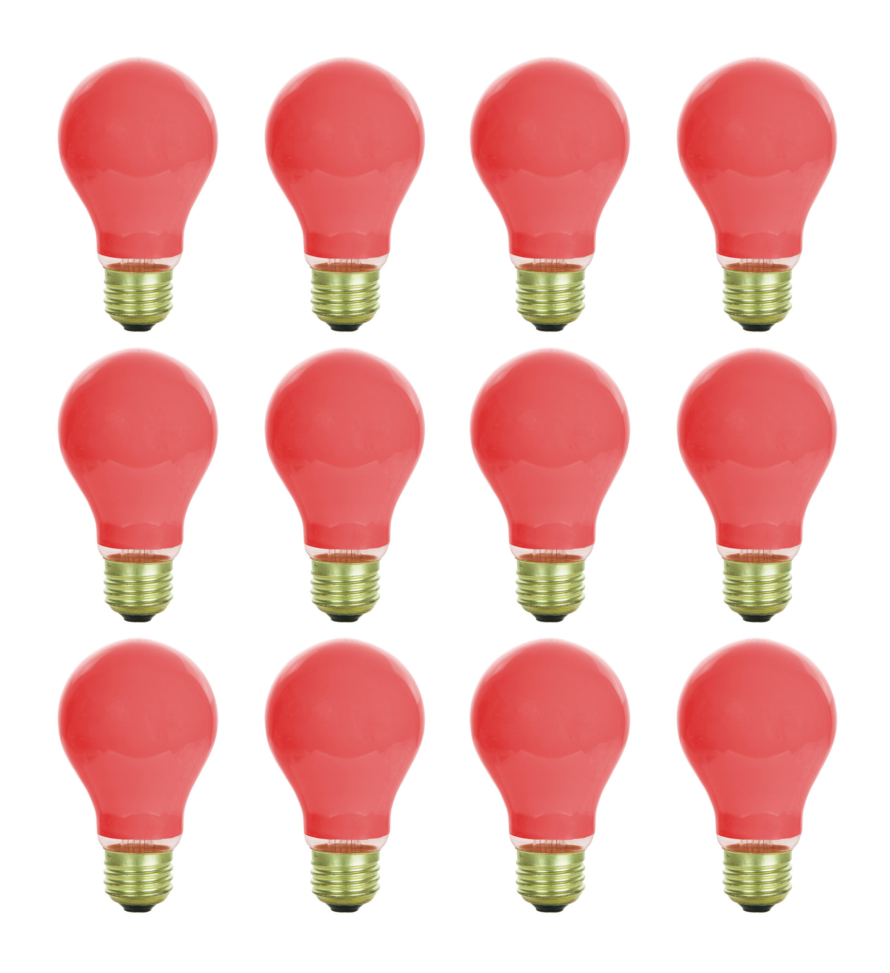 12-Pack Sunlite 60 W Ceramic Red Colored Incandescent Light Bulbs ...