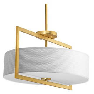 Harmony 3-Light Convertible Large Semi-Fl Natural Brass White Textured ...