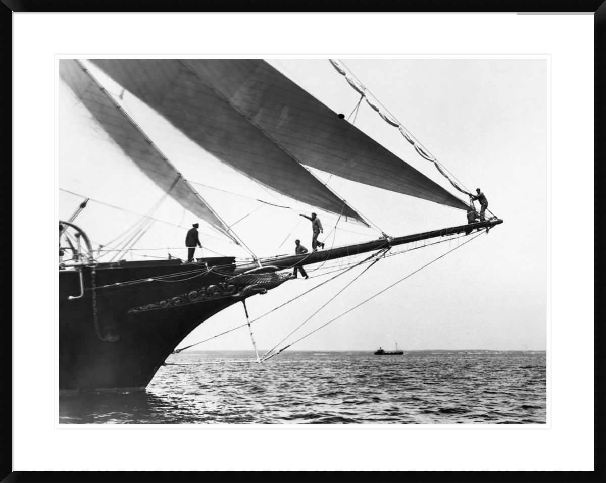 "Ship Crewmen Standing on the Bowsprit, 1923" by Edwin Levick, 24x20 ...