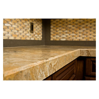 Caesarstone & Travertine Kitchen - Transitional - San Luis Obispo - by ...