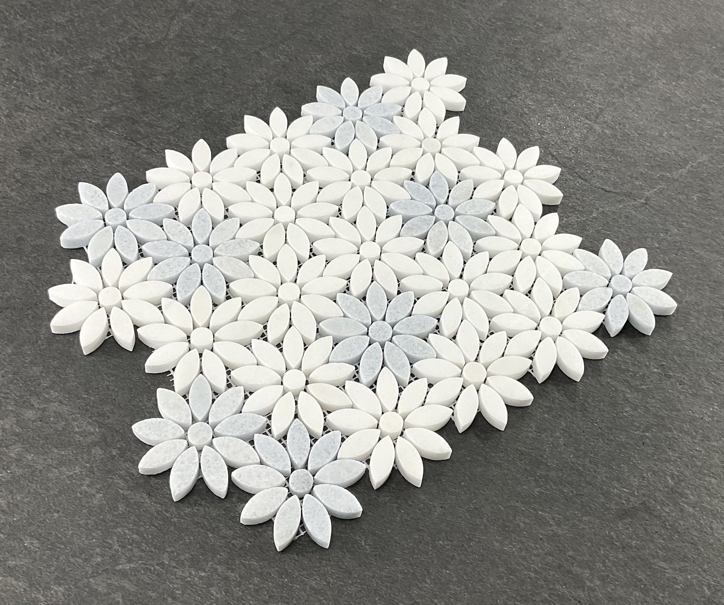 Flower Pattern Marble Novelty Mosaic Wall & Floor Tile - Contemporary ...