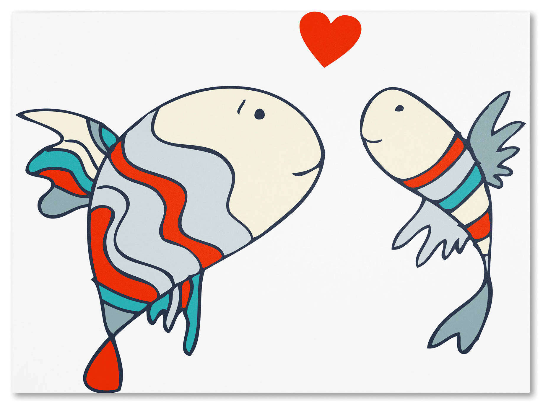 'Two Little Fish' Canvas Art by Carla Martell, 35" x 47" - Contemporary ...