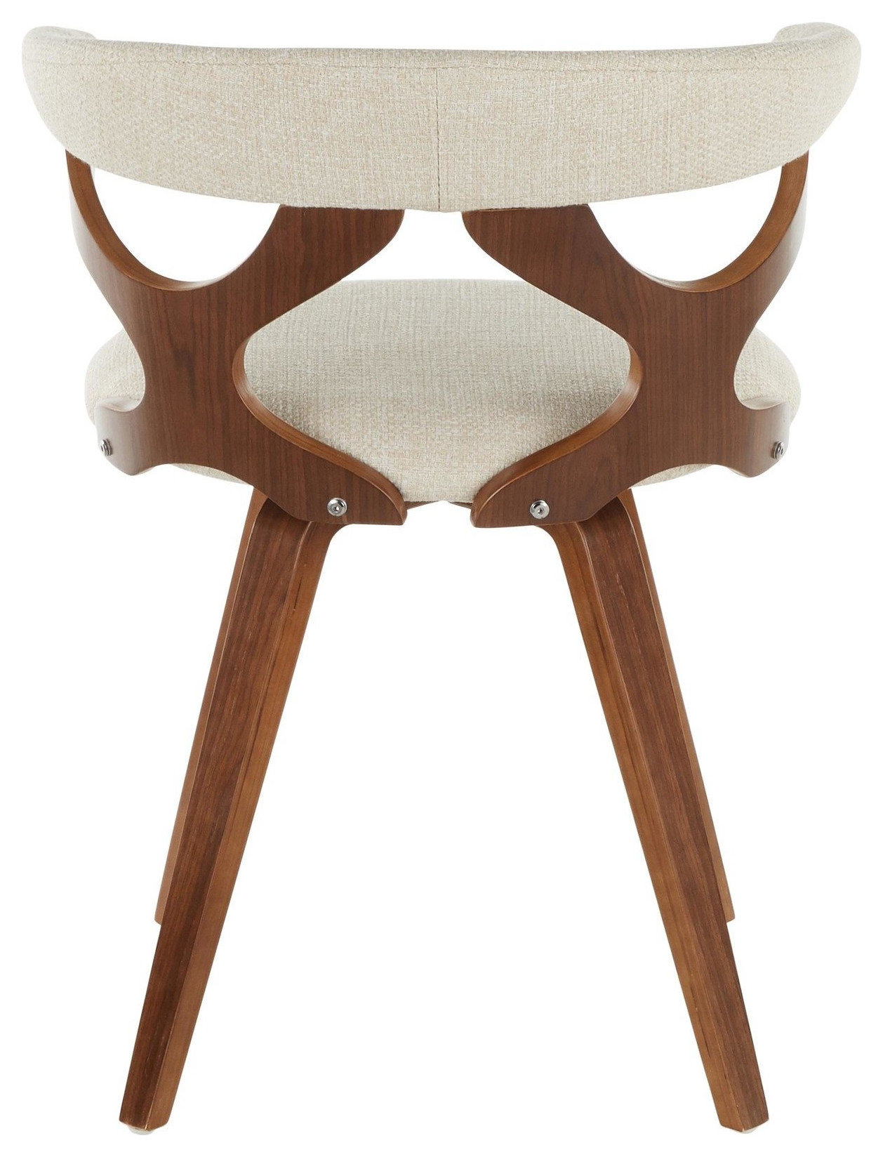 Unique Dining Chair, Cream Cushioned Seat With Tree Like Cut Out Curved ...