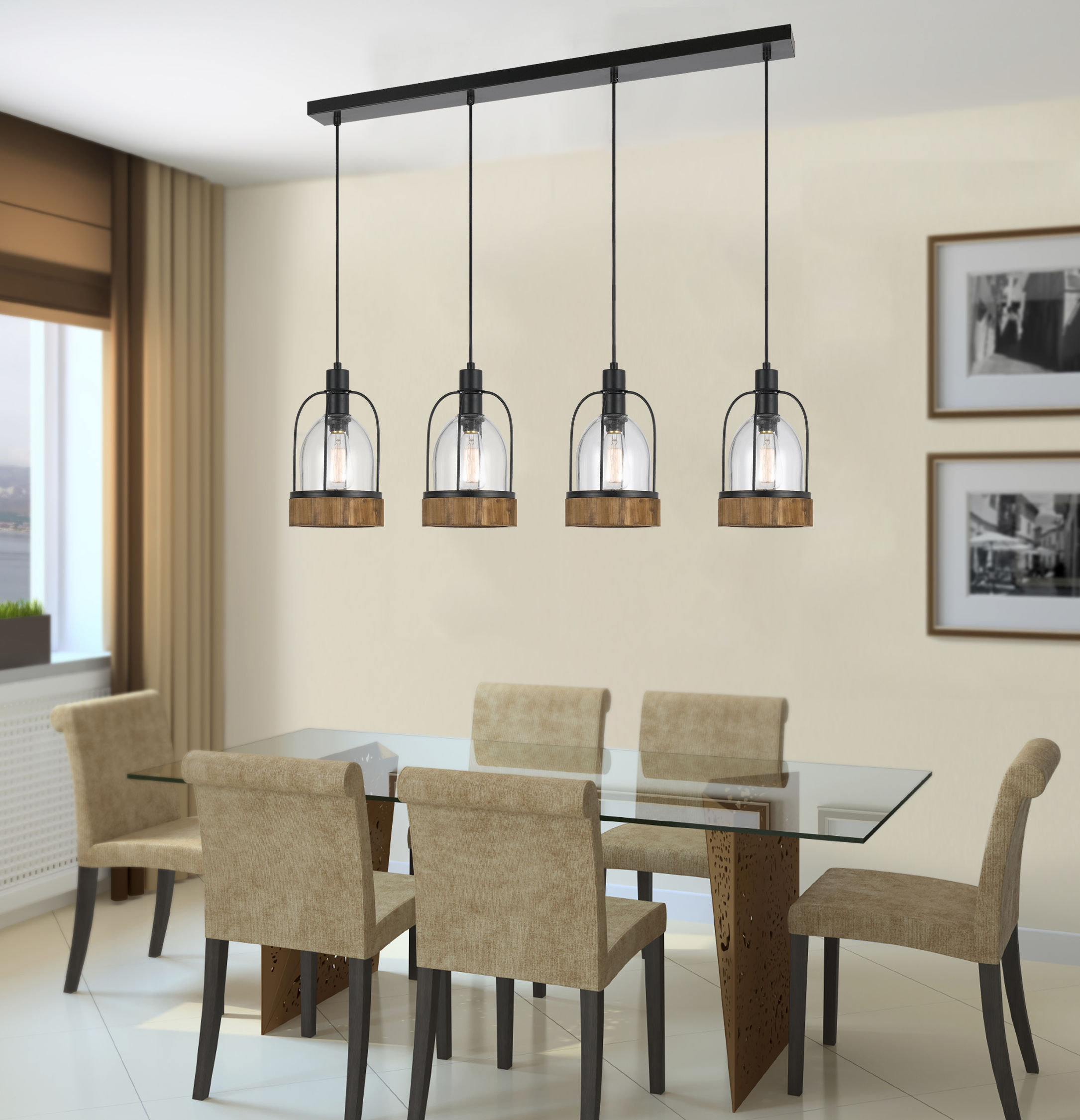 Beacon Linear Pendant - Industrial - Kitchen Island Lighting - by ...