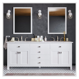 Totti Artemis 72" White Transitional Double Sink Bathroom Vanity ...