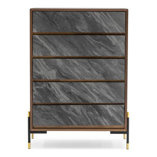 Mimi Mid-Century Walnut & Grey Chest - Transitional - Dressers - by ...