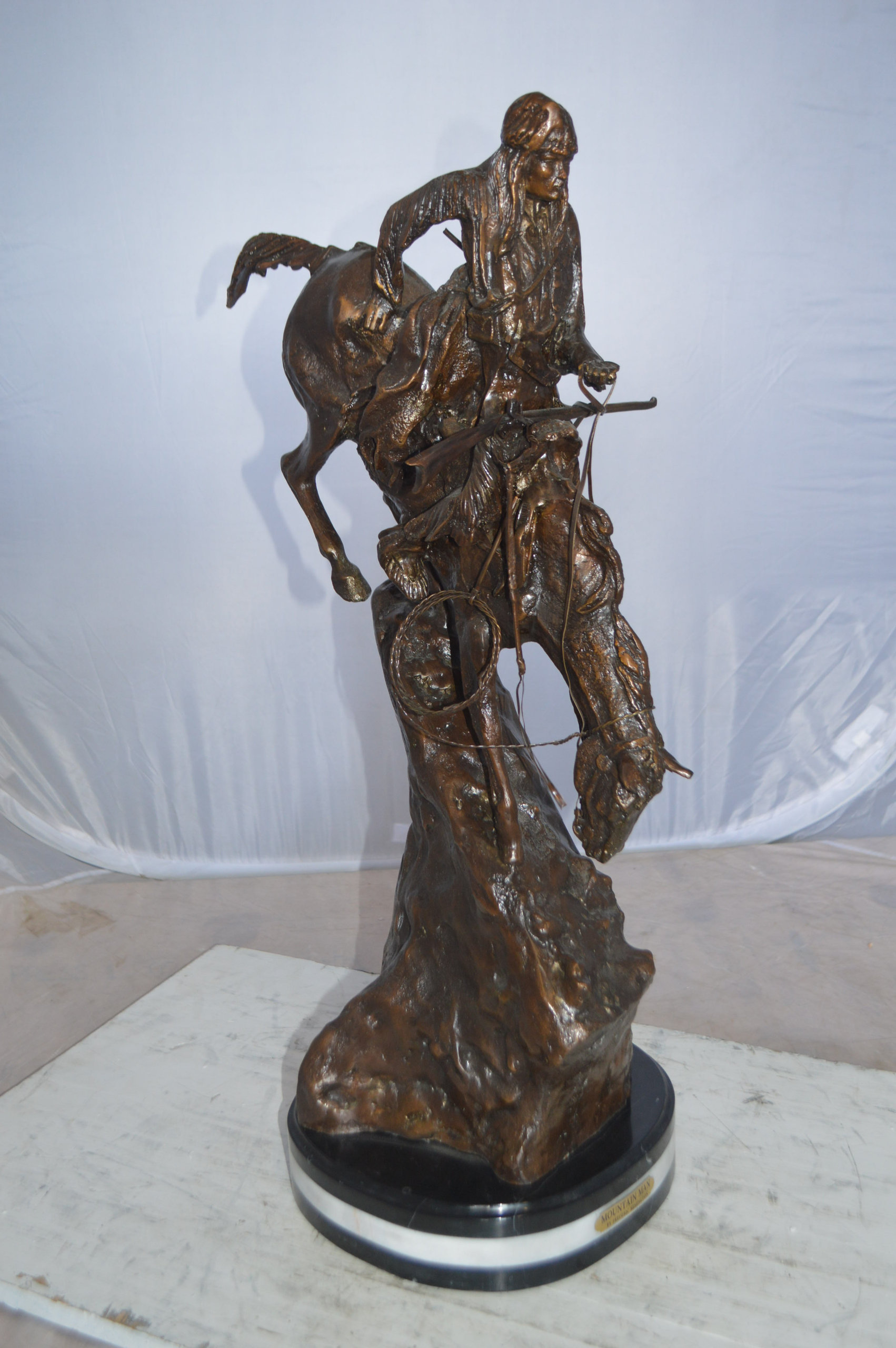 Mountain Man by Remington Bronze Statue - Size: 11"L x 11"W x 30"H ...