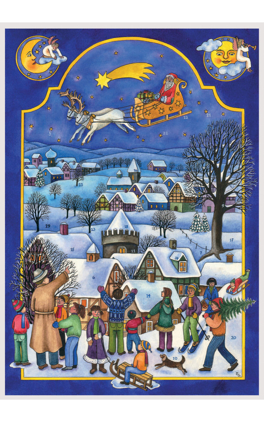 Sellmer Advent Calendar- Santa in the Sky - Contemporary - Prints And ...