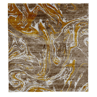 Feng B Wool Hand Knotted Tibetan Rug, 8' Square - Contemporary - Area ...