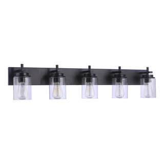 Reeves 5 Light Bathroom Vanity Light, Flat Black - Transitional ...
