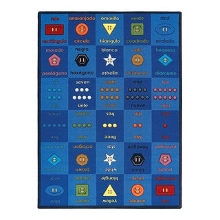 Kid Essentials, Language And Literacy Button-Button Rug, 5'4"X7'8", 5'4 ...