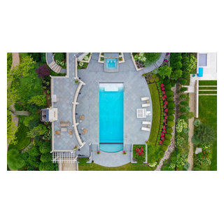 Wilmette, IL Rectilinear Swimming Pool with Separate Hot Tub ...