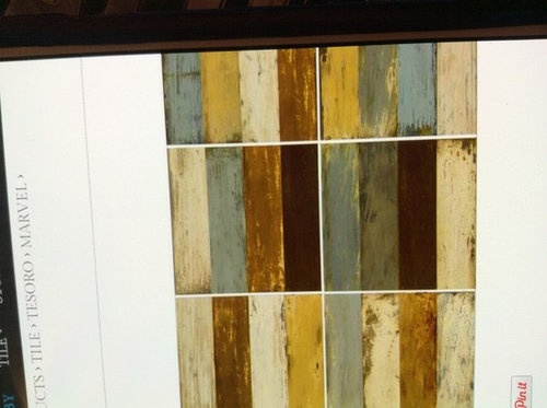 Multicolored "wood" tile flooring
